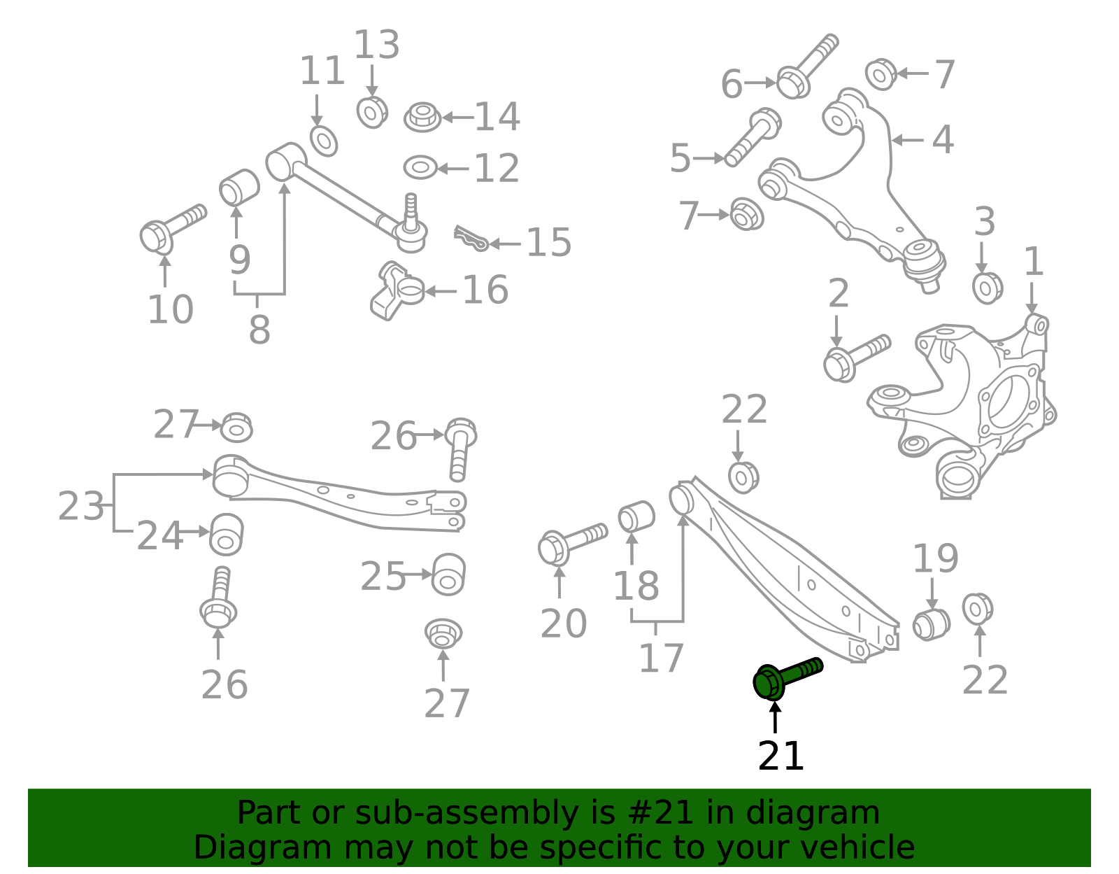 1992-2024 Subaru Upper Control Arm Mount Bolt 901000109 | Subaru Parts ...