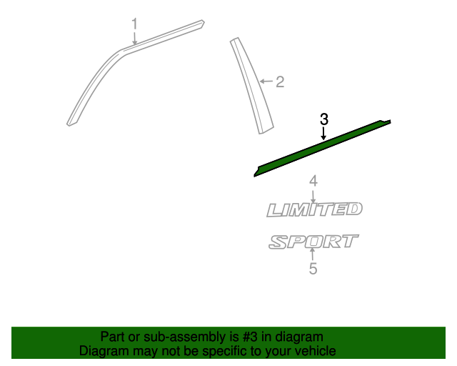 2006-2012 Toyota RAV4 Door Belt Molding (Right, Front) 75710-0R011 ...