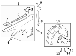 86811-J5000 - Fender Liner 2018-2023 Kia Stinger | Kia.Parts Store