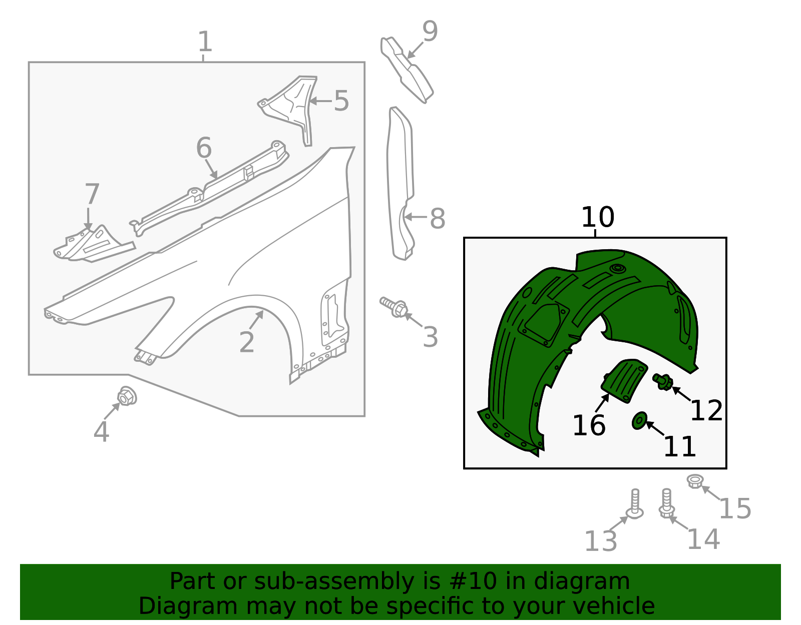 86811-J5000 - Fender Liner 2018-2023 Kia Stinger | Kia.Parts Store
