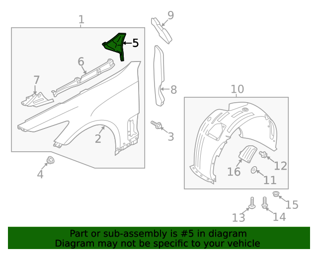 2018-2021 Kia Stinger Upper Reinforced - Passenger Side (RH) 66328 ...