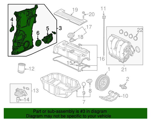 11410-R40-A01 - Timing Cover 2008-2015 Honda | Honda Parts Online