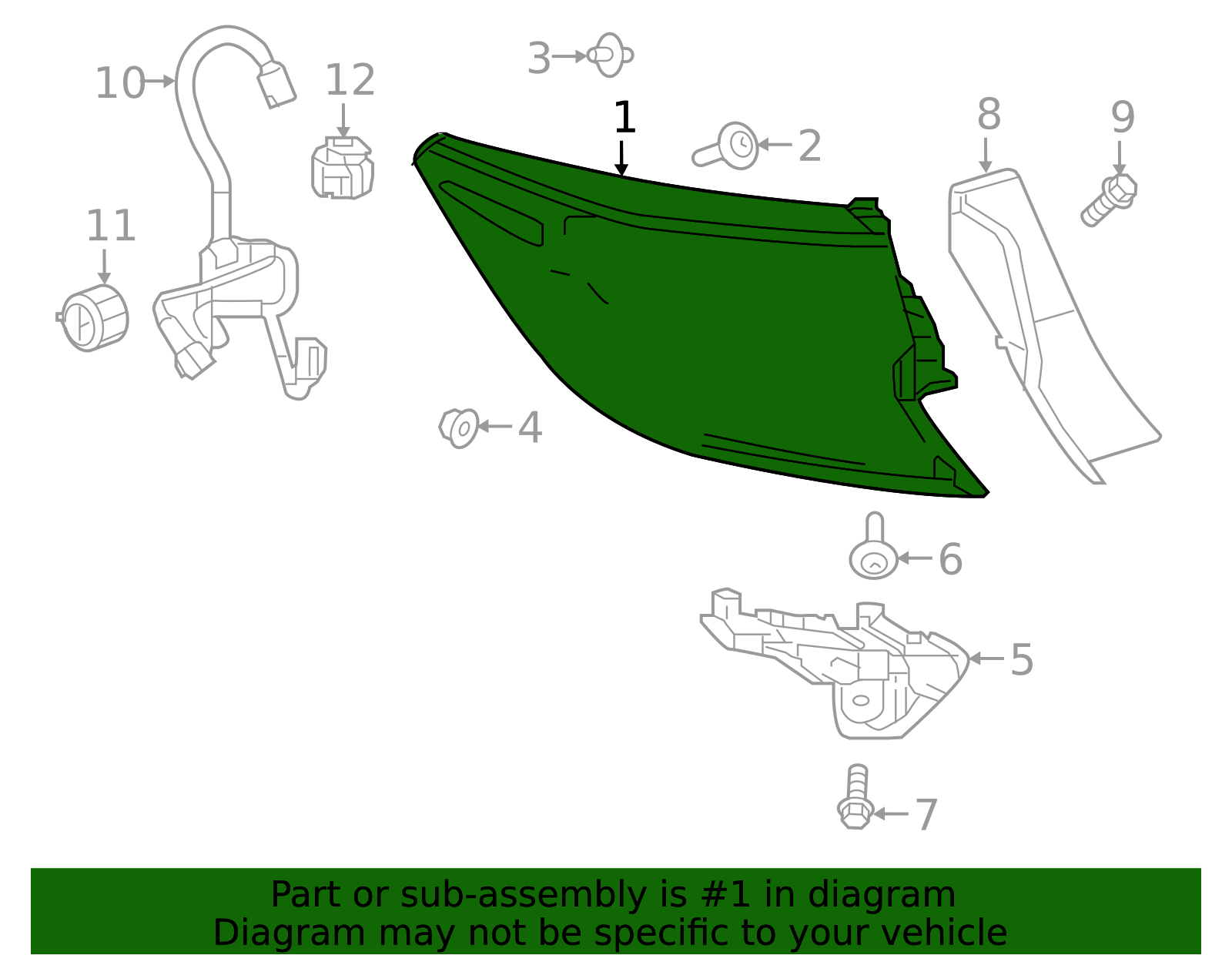 2019-2022 Toyota Corolla Tail Light Assembly - DRIVERS SIDE 81561-12D31 ...
