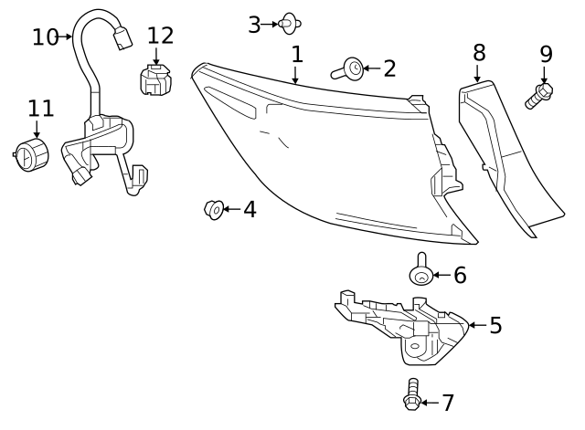 81498-12020 - Tail Light Cover - 2019-2023 Toyota Corolla | DiscMonster