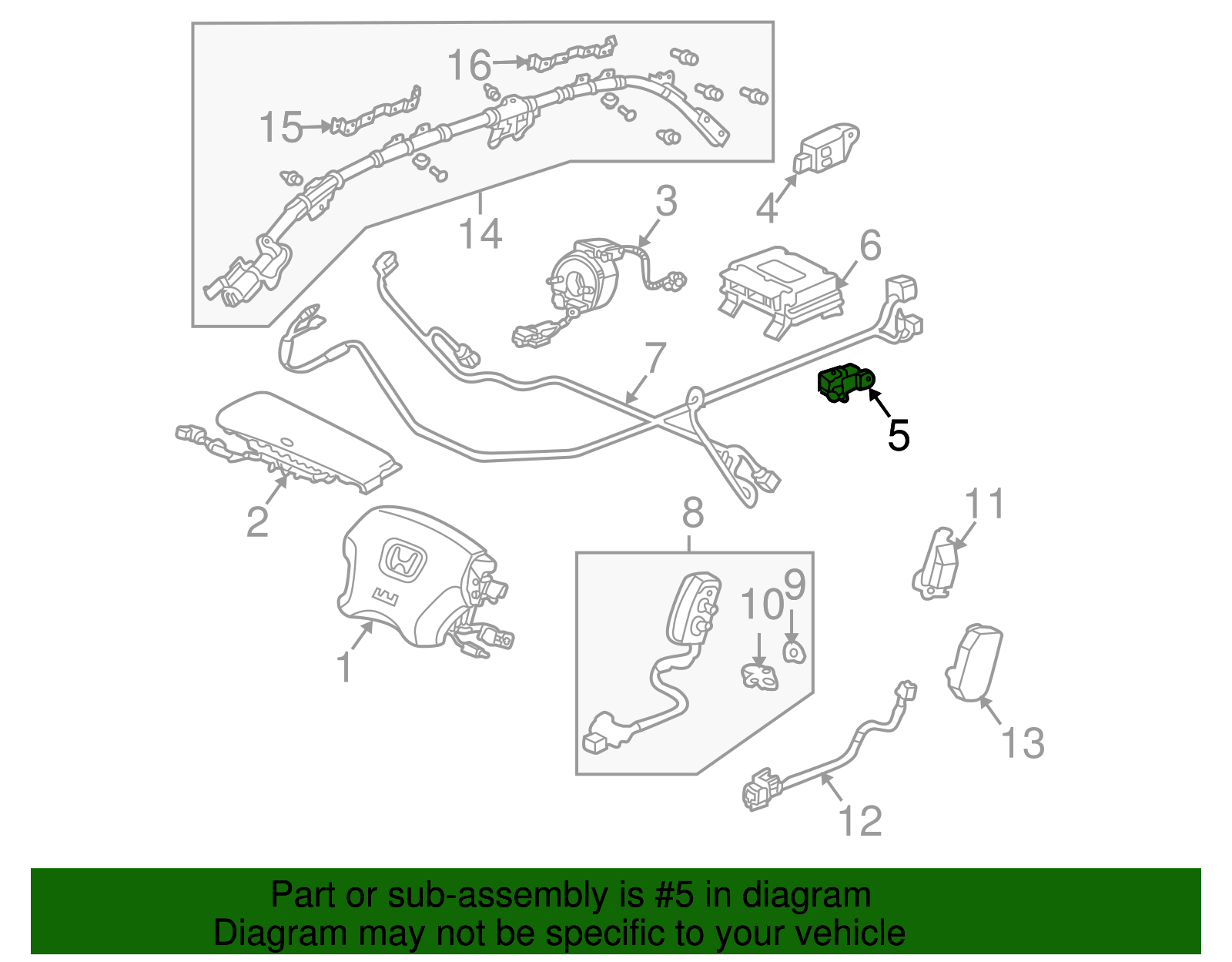 77930-SDN-A10 - 2004-2007 Honda Accord - Sensor Assembly L Bracket ...