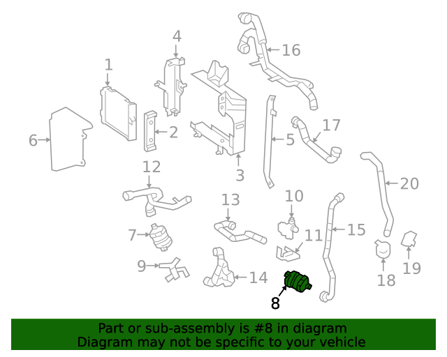 000-500-55-00-80 - Engine Auxiliary Water Pump 2015-2023 Mercedes-Benz ...