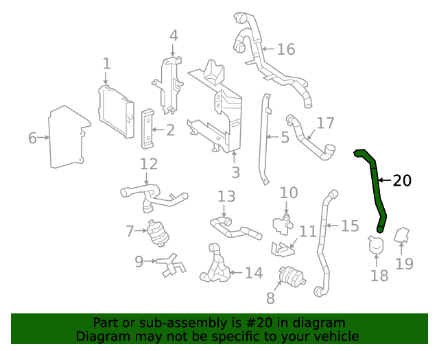 463-500-82-00 - Engine Water Pump Outlet Pipe 2019-2023 Mercedes-Benz ...