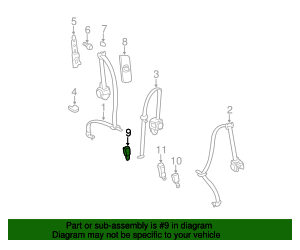 2015-2020 Toyota Sienna Buckle 73380-08020-C0 | Toyota Parts