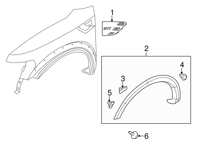 2010-2019 Ford F-150 Wheel Opening Molding Retainer Clip -W790216-S900 ...