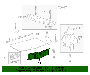 2012-2014 Toyota Yaris Tail Panel Trim 58387-52040-C0 | OEM Parts Online