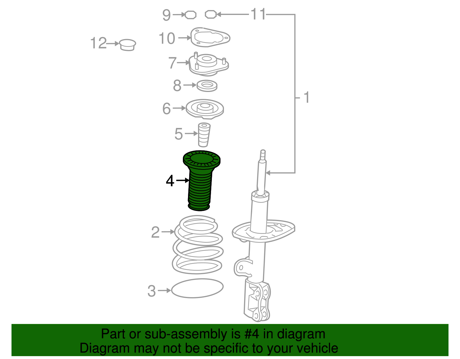 2006-2018 Toyota RAV4 Suspension Strut Bellows (Left, Right, Front ...