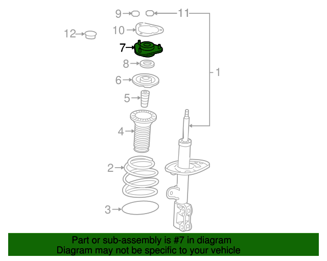 2006-2013 Toyota RAV4 Suspension Strut Mount (Left, Right, Front) 48609 ...