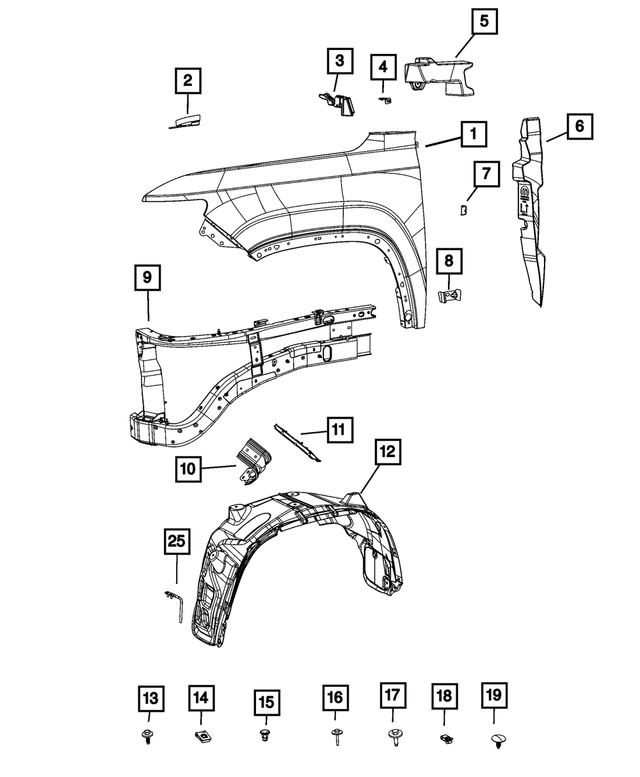 2022 Jeep Fender Reinforcement, Left 68551949AB | Mopar Estores