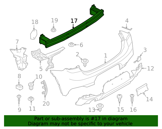 51127426444 - 2018-2023 BMW X2 Impact Bar (51-12-7-426-444) | BMW of ...