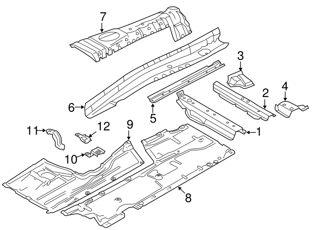 51757365567 - 2014-2019 BMW Under Cover Side Bracket (51-75-7-365-567 ...