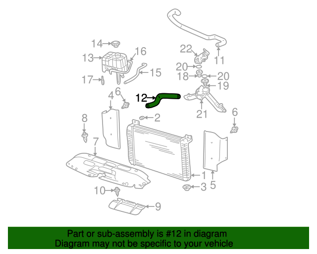 2006-2010 GM Radiator Coolant Hose 25841843 | GMPartsDirect.com