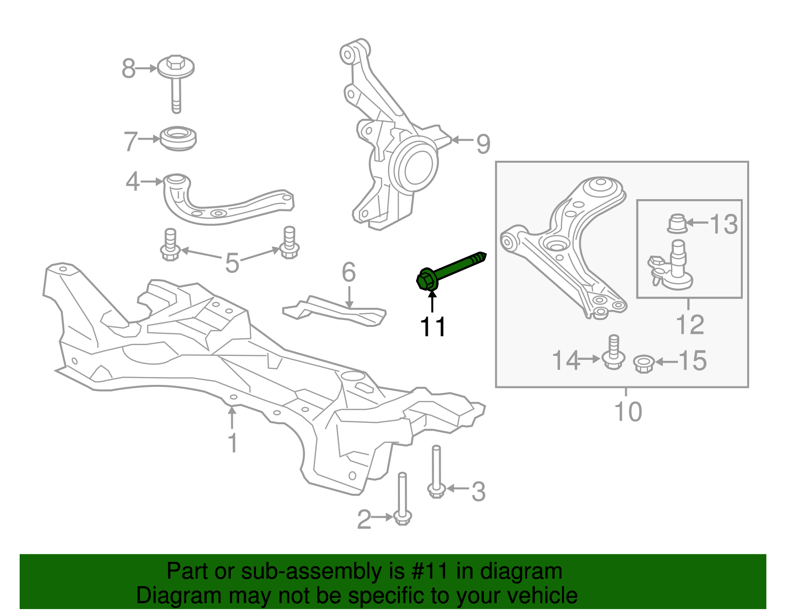 2002-2022 Honda Lower Control Arm Mount Bolt 90118-S5A-000 | OEM Parts Online