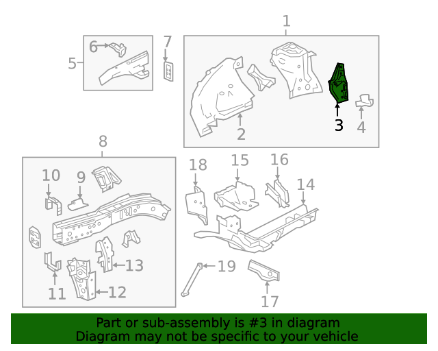 Front Driver Side Wheelhouse Panel Brace 23401238 | GM Parts Store