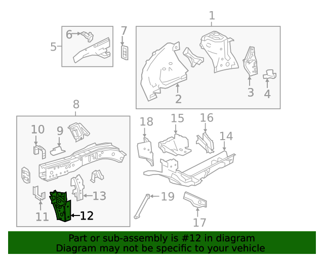 2017-2024 GM Passenger Side Body Drivetrain and Front Suspension Frame ...