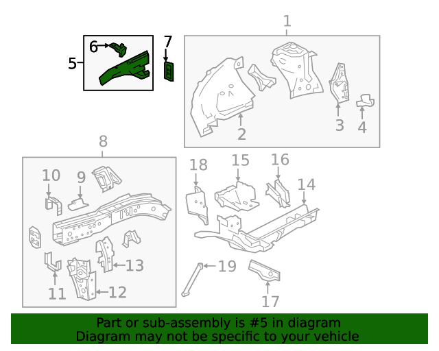 2019-2023 Chevrolet Blazer Passenger Side Fender Rail 84526337 ...