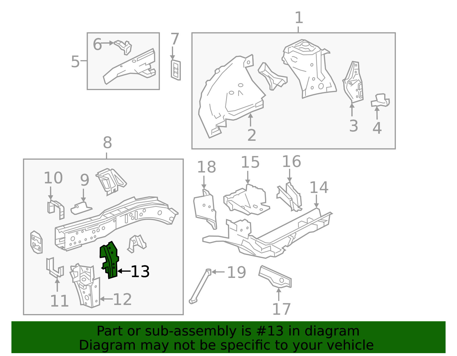 2017-2025 GM Passenger Side Body Drivetrain and Front Suspension Frame ...