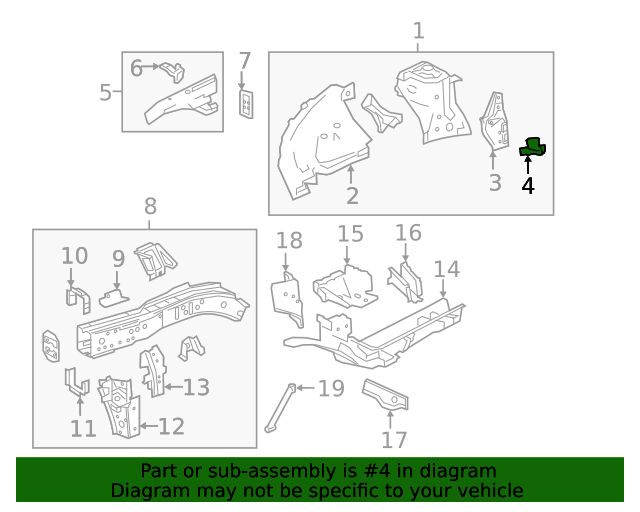 2017-2023 GM Apron Reinforced Bracket 23266753 GM | GMPartsDirect.com