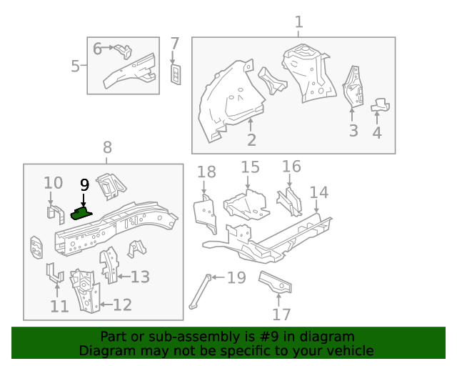 2019-2024 GM Front Rail Bracket 23342031 GM | GMPartsDirect.com