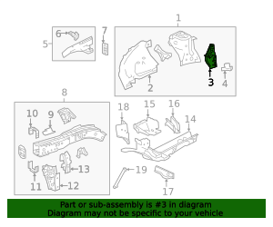 23401239 - Passenger Side Front Wheelhouse Panel Brace 2017-2024 GM ...