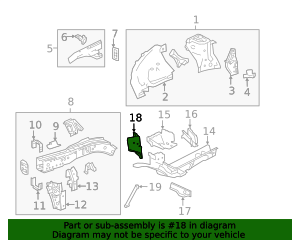 22864389 - Driver Side Front Engine Compartment Inner Rail ...