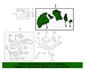 2019-2024 GM Front Passenger Side Wheelhouse Panel 84712717 GM ...
