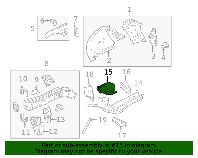 2017-2023 GM Rear Extension - Passenger Side (RH) 23356673 | TascaParts.com