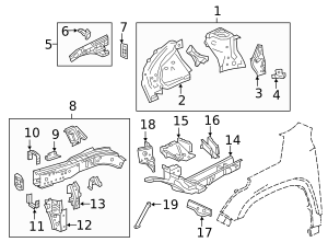 2017-2023 GM Front Extension - Driver's Side (LH) 84002363 | NewGMParts.com