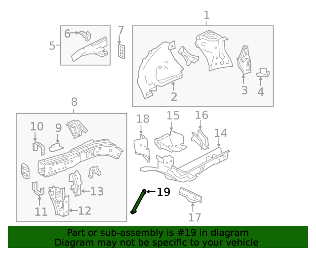 2019-2021 Chevrolet Blazer Brace - Passenger Side (RH) 84047291 ...