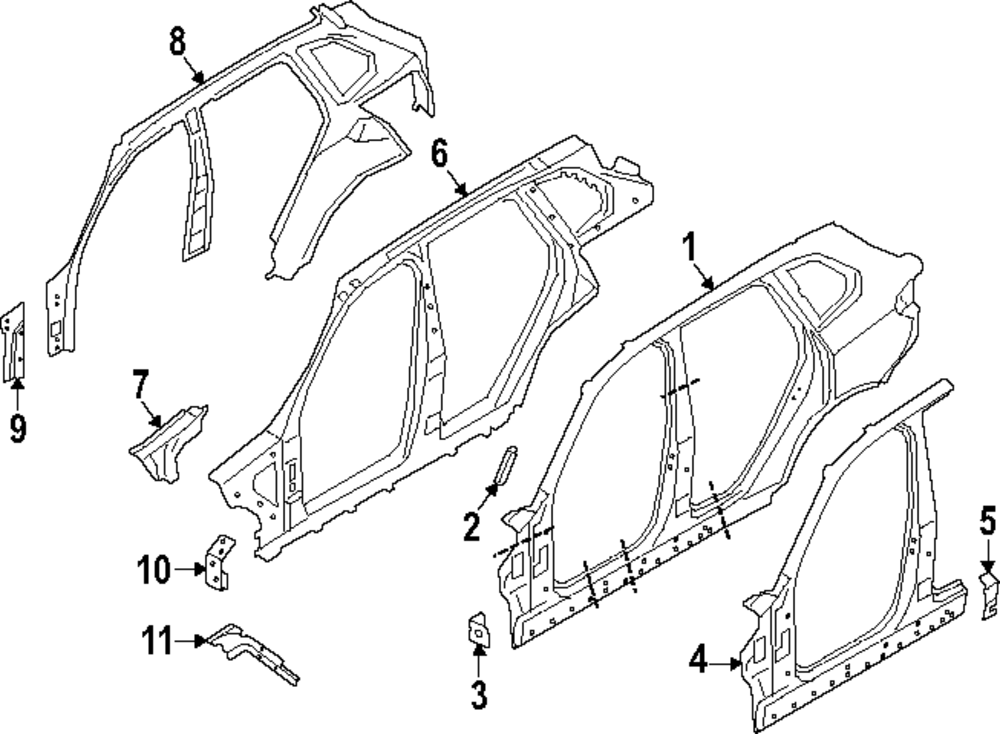 2019-2025 BMW X5 Inner Side Frame 41-00-7-955-044 | BMW Parts Online Hub