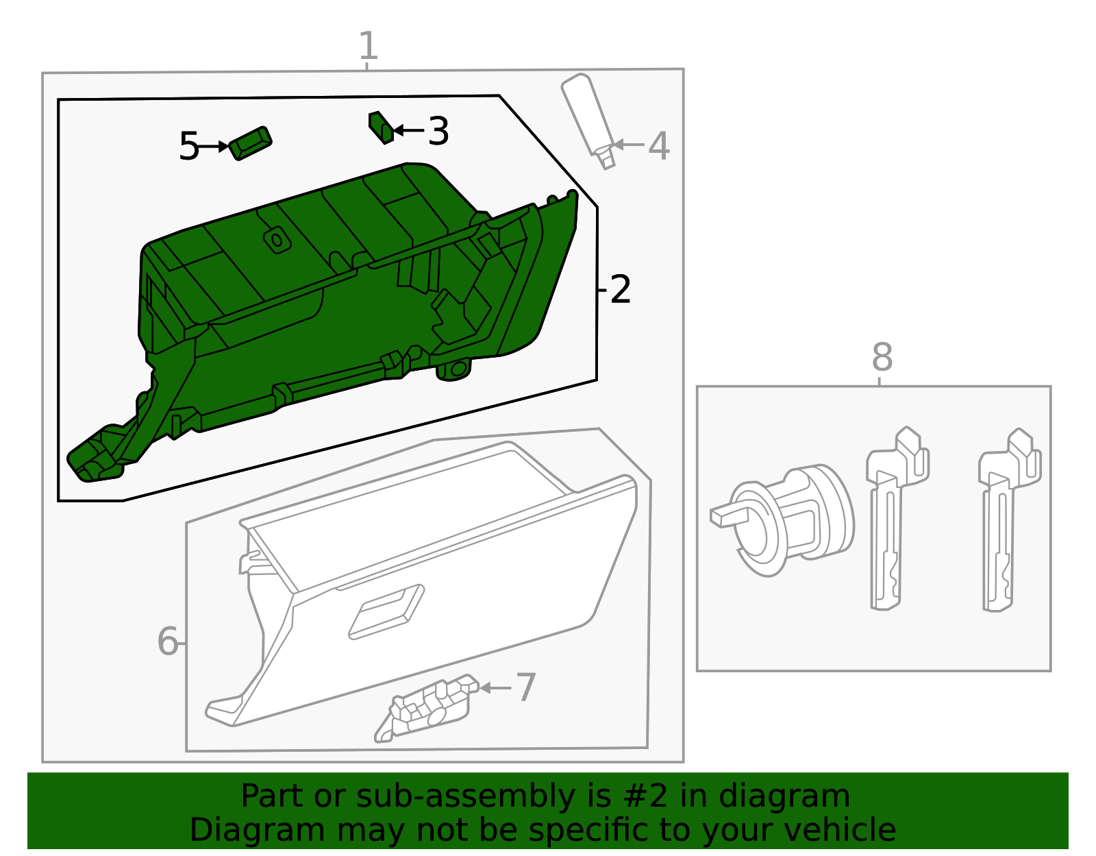 2020-2023 Toyota Highlander Glove Box 55509-0E020-C0 | OEM Parts Quick
