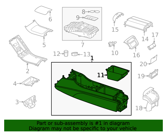 223-680-46-05-8U00 - Center Console 2021-2024 Mercedes-Benz ...