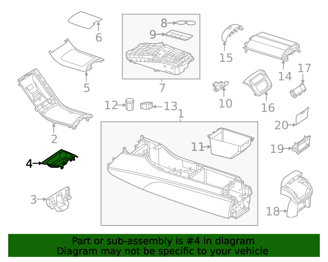 223-680-39-07-9051 - Console Tray 2022-2023 Mercedes-Benz | Mercedes ...