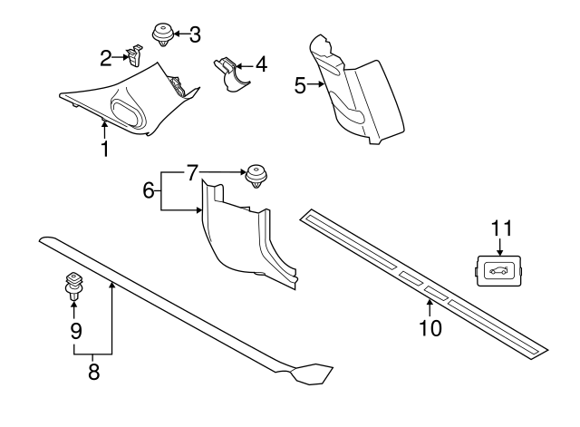 2014-2024 Mini Cooper Windshield Pillar Trim 51-43-7-406-022 | BMW Mini ...