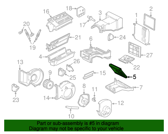 1988-2000 GM HVAC Heater Core ASSY (89019173) 89019173 | NewGMParts.com