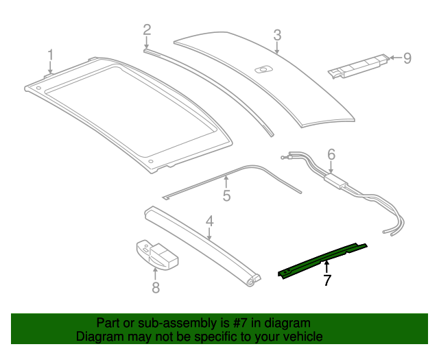 2014-2020 Mercedes-Benz Sunroof Guide Rail 222-781-00-00-64 ...