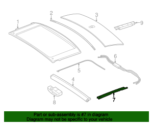 2014-2020 Mercedes-Benz Sunroof Guide Rail 222-781-00-00-64 ...