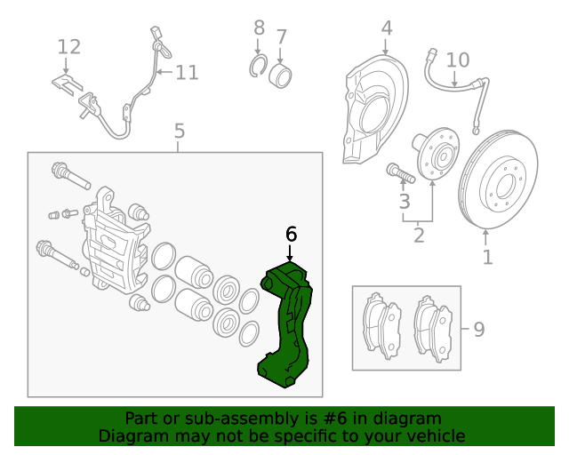 MR307282 - Caliper Mount 2005-2022 Mitsubishi | Mitsubishi Direct Parts