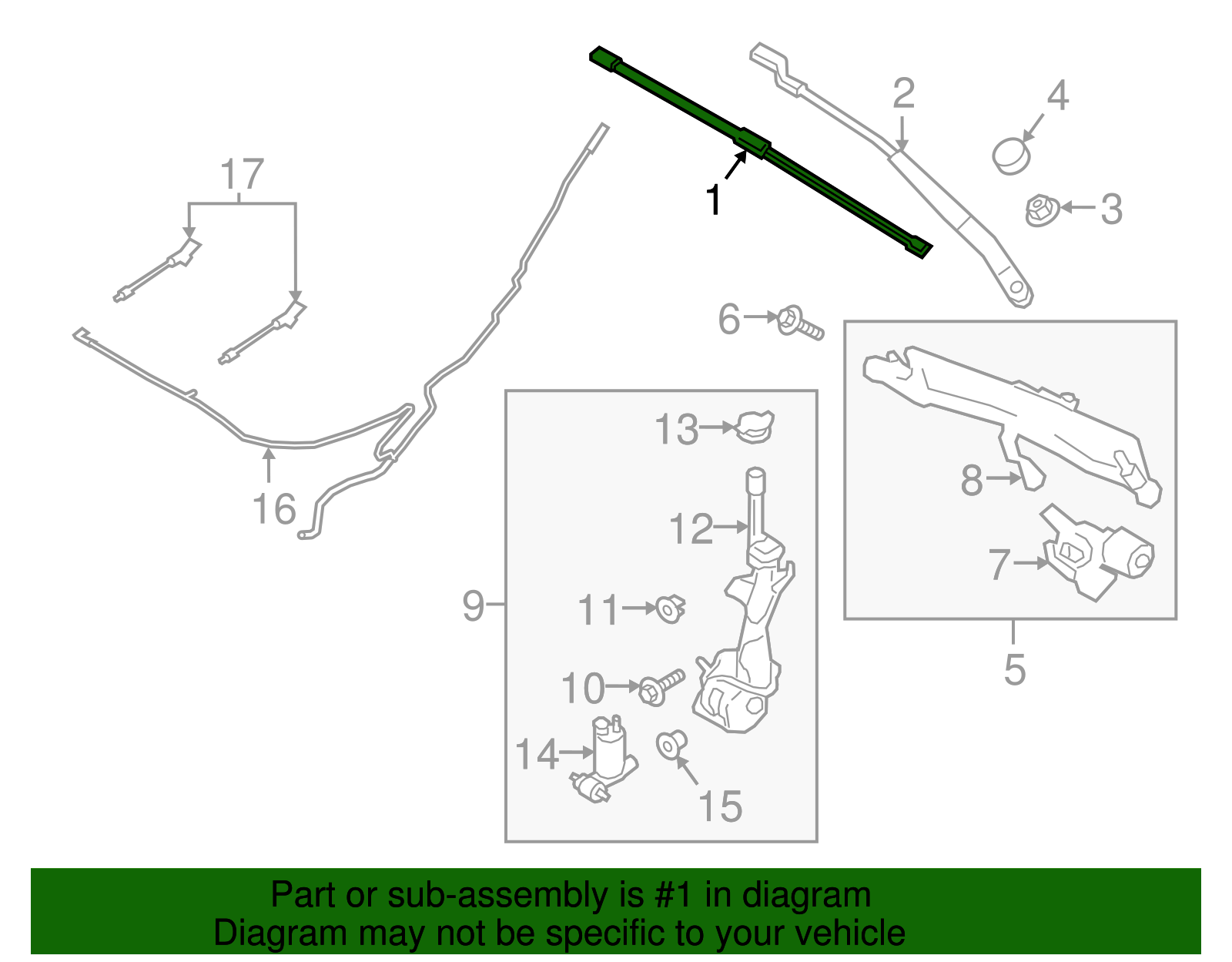 2018-2022 Ford EcoSport Wiper Blade GN1Z-17528-FA | OEM Parts Online