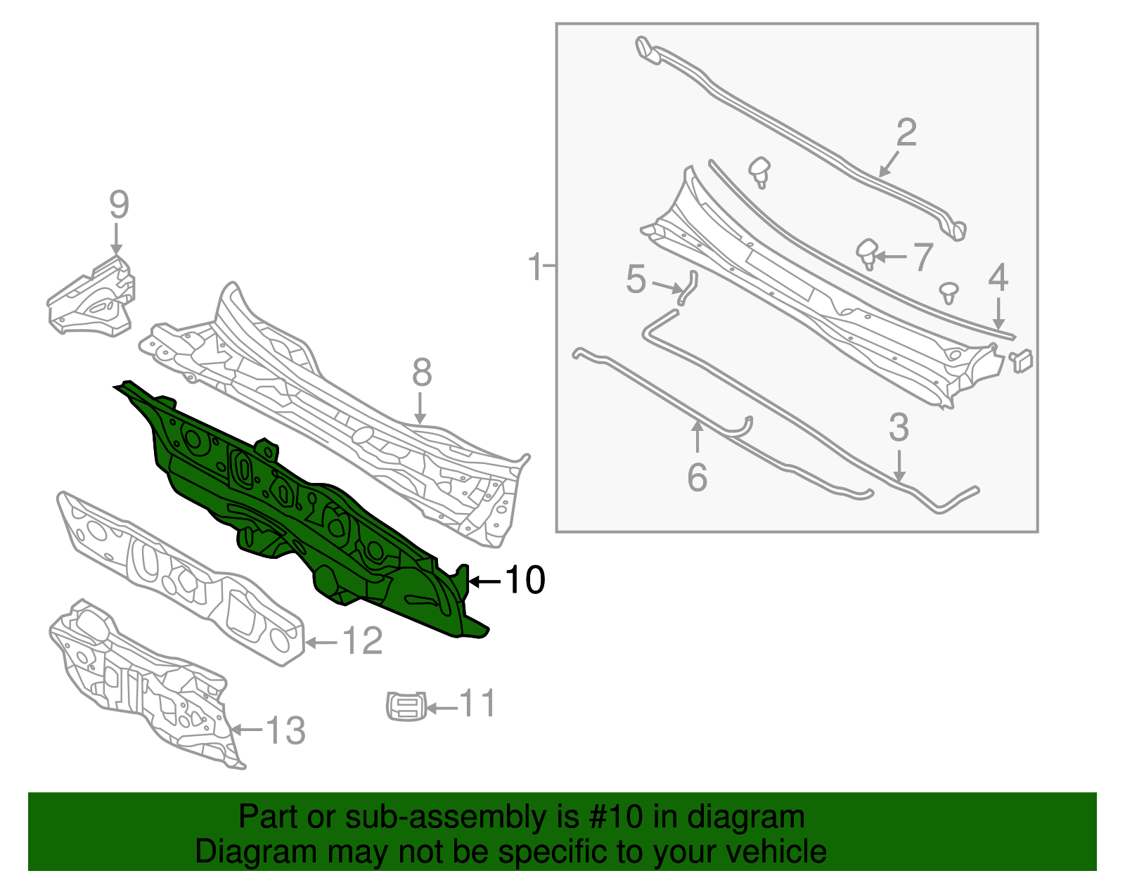64300-3V500 - High-Quality Firewall for 2015-2017 Hyundai Azera ...