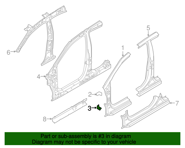 71139-H8000 - Hinge Pillar Lower Bracket 2018-2023 Kia Rio | Kia.Parts ...