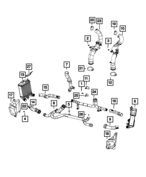Radiator and Related Parts; Charge Air Cooler for 2019 Fiat 500 | Mopar ...