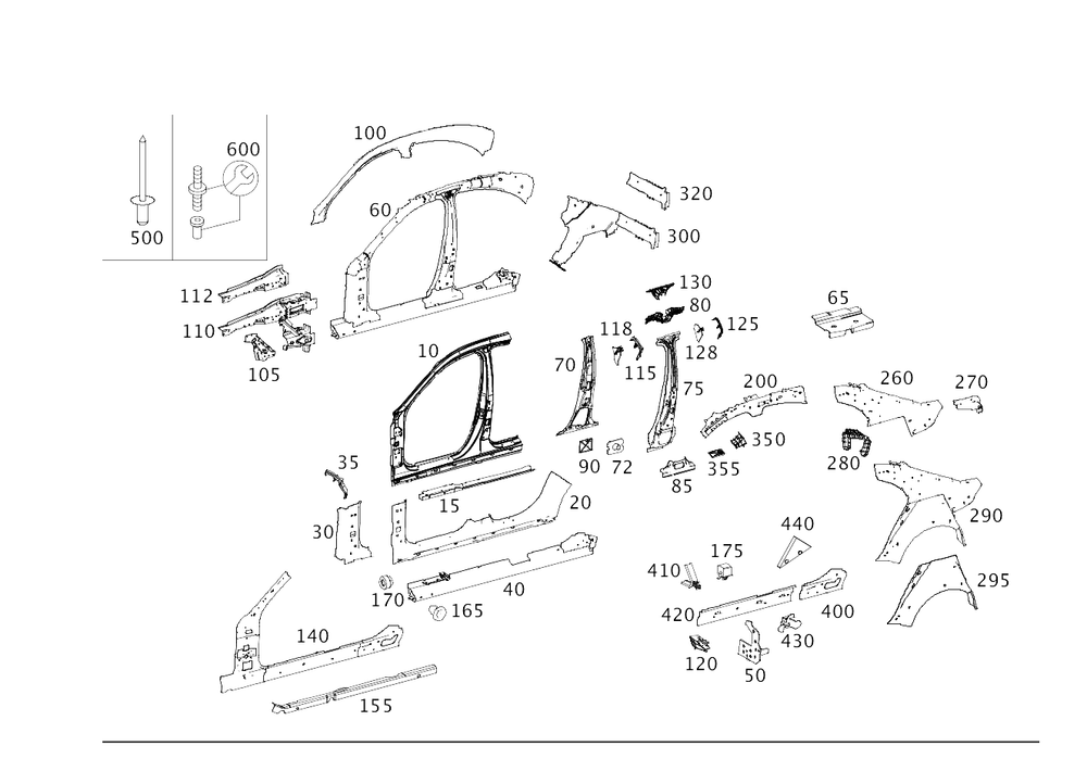 222-637-03-76 - Wheel Well, Outer 2014-2020 Mercedes-Benz | Mercedes ...