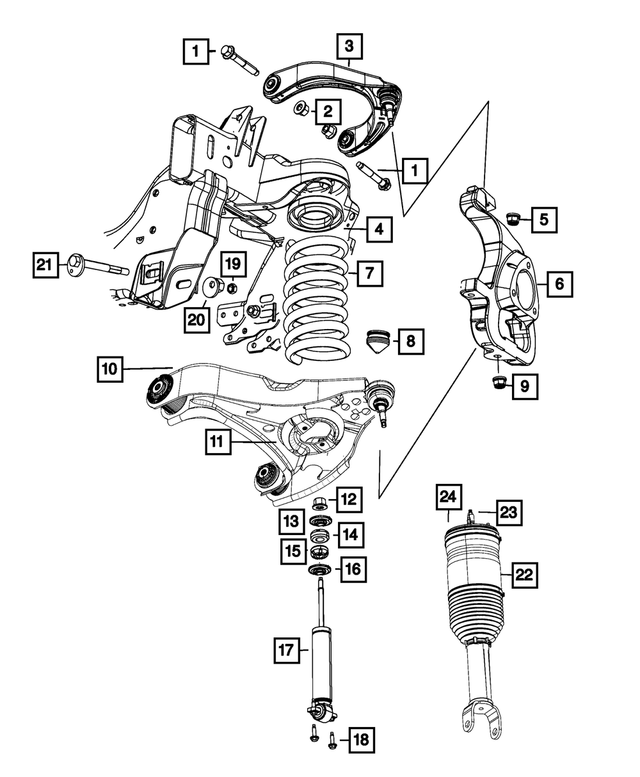2016-2022 Ram Lower Control Arm, Right 68298346AB | Mopar Estores