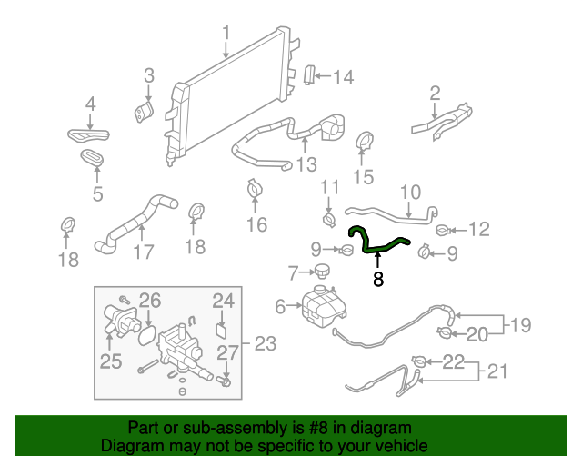 2008 Saturn Astra Reservoir Hose 13170119 | GMPartsDirect.com