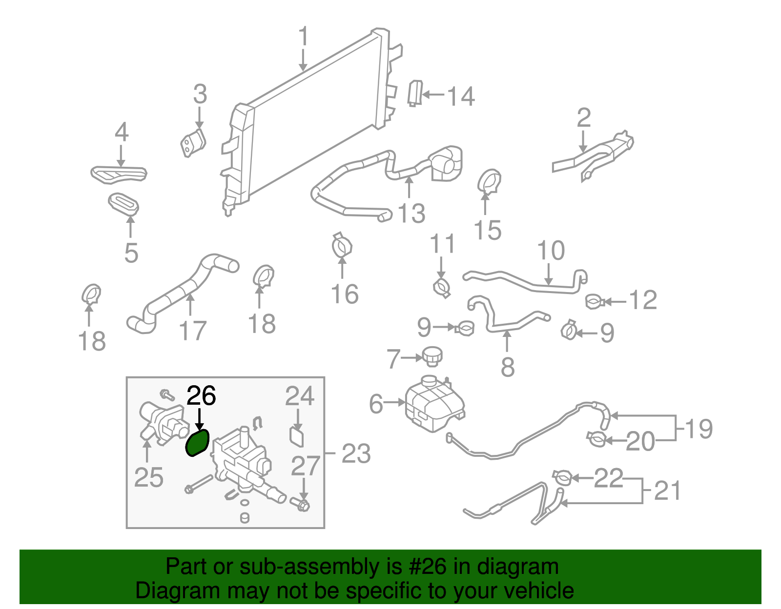 2008-2018 GM Engine Coolant Thermostat Housing Seal 55578957 GM ...